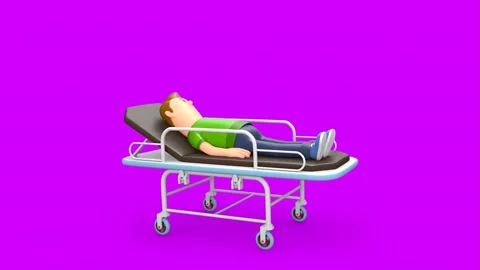 Cartoon Animated Male Patient Lying on S... | Stock Video | Pond5