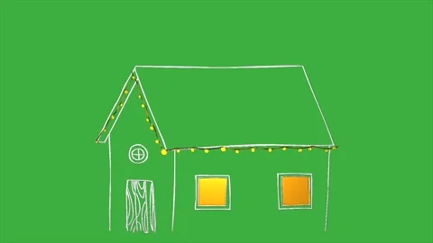 Cartoon animated video loop of house on ... | Stock Video | Pond5