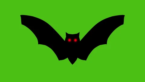 Cartoon animation of a bat with red eyes... | Stock Video | Pond5