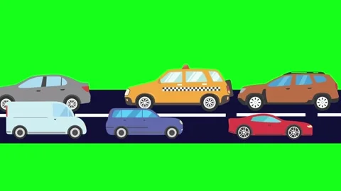 Cartoon animation of cars running on the... | Stock Video | Pond5