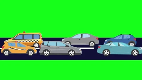 Cartoon animation of cars running on the... | Stock Video | Pond5