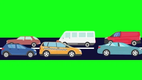 Cartoon animation of cars running on the... | Stock Video | Pond5