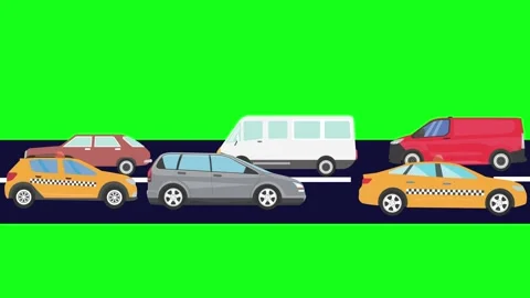 Cartoon animation of cars running on the... | Stock Video | Pond5