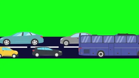 Cartoon animation of cars running on the... | Stock Video | Pond5