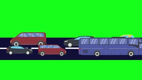 Cartoon animation of cars running on the... | Stock Video | Pond5