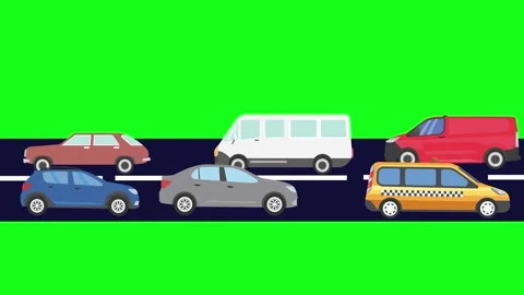 Cartoon animation of cars running on the... | Stock Video | Pond5