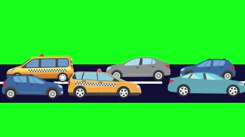 Cartoon animation of cars running on the... | Stock Video | Pond5