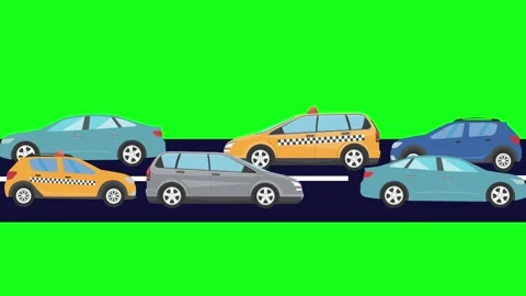 Cartoon animation of cars running on the... | Stock Video | Pond5