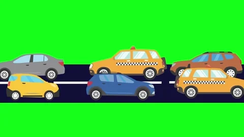 Cartoon animation of cars running on the... | Stock Video | Pond5