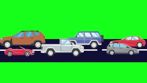 Cartoon animation of cars running on the... | Stock Video | Pond5
