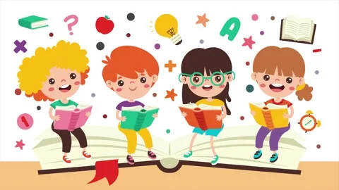 Cartoon Animation Of Children Playing Wi... | Stock Video | Pond5