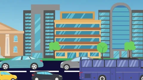 Cartoon Animation of city background wit... | Stock Video | Pond5