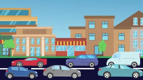 Cartoon Animation of city background wit... | Stock Video | Pond5