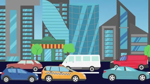 Cartoon Animation of city background wit... | Stock Video | Pond5