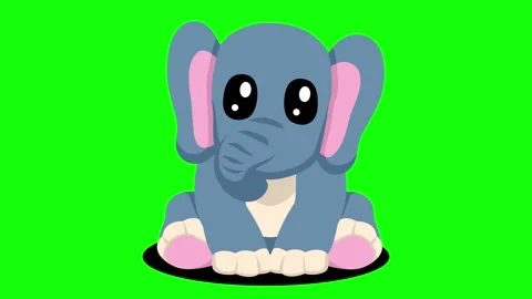 Cartoon animation of a cute baby elephan... | Stock Video | Pond5