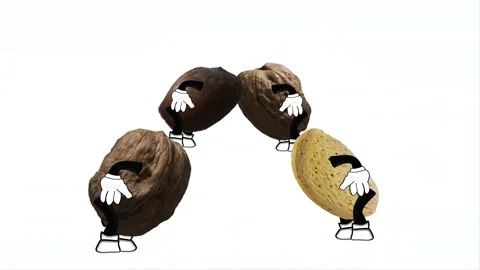 Cartoon animation Dancing nuts | Stock Video | Pond5