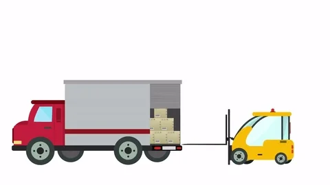 Cartoon animation of a forklift Loader l... | Stock Video | Pond5