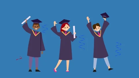 Cartoon Animation of Graduating Students... | Stock Video | Pond5