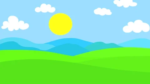 cartoon animation Rising and setting sun... | Stock Video | Pond5