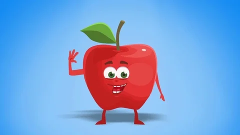 Cartoon Apple Character Animation Hi, He... | Stock Video | Pond5