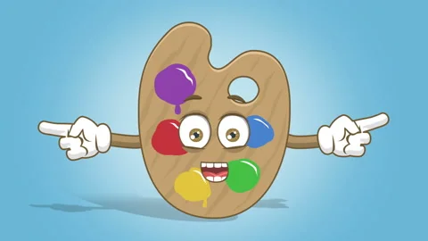 Cartoon Artist Color Palette Happy Doubl... | Stock Video | Pond5