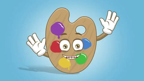 Cartoon Artist Color Palette Happy Rejoi... | Stock Video | Pond5
