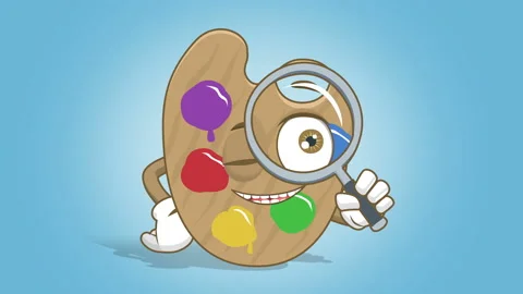 Cartoon Artist Color Palette Looks in Ma... | Stock Video | Pond5