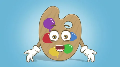 Cartoon Artist Color Palette Surprised S... | Stock Video | Pond5