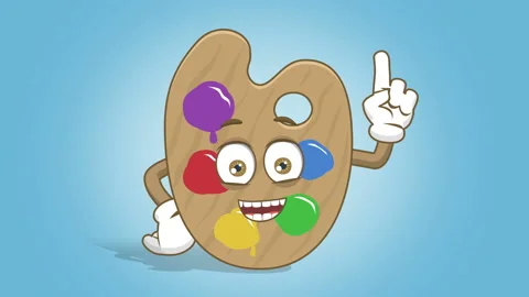 Cartoon Artist Color Palette Think and I... | Stock Video | Pond5