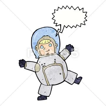 Cartoon astronaut with speech bubble: Royalty Free #45631286