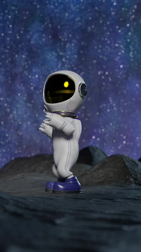 Cartoon astronauts dancing on the Moon | Stock Video | Pond5