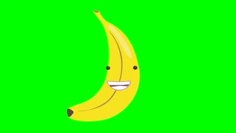 Cartoon banana talking loop with alpha c... | Stock Video | Pond5