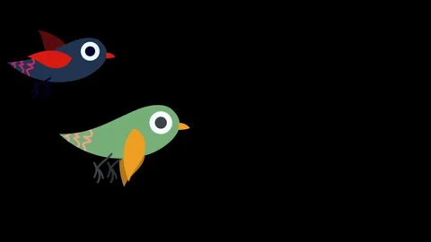 Cartoon Birds flying animation sequence | Stock Video | Pond5