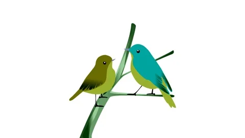 Cartoon birds kissing background and 2d ... | Stock Video | Pond5