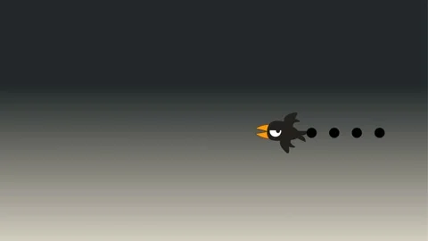 cartoon black bird flying effect backgr... | Stock Video | Pond5