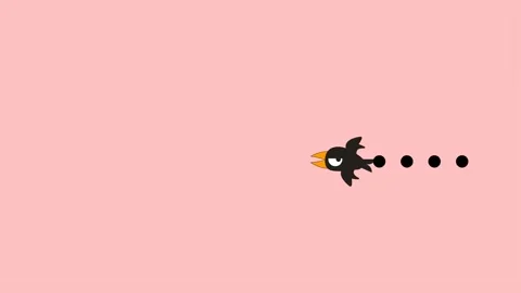 cartoon black bird flying effect backgr... | Stock Video | Pond5