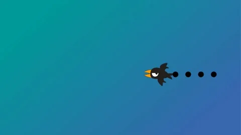 cartoon black bird flying effect backgr... | Stock Video | Pond5