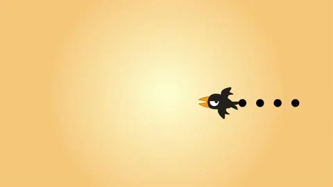 cartoon black bird flying effect backgr... | Stock Video | Pond5