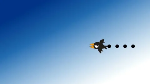 cartoon black bird flying effect backgr... | Stock Video | Pond5