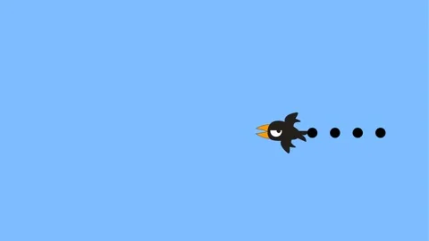 cartoon black bird flying effect backgr... | Stock Video | Pond5