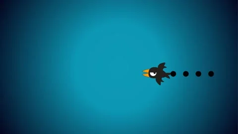cartoon black bird flying effect backgr... | Stock Video | Pond5