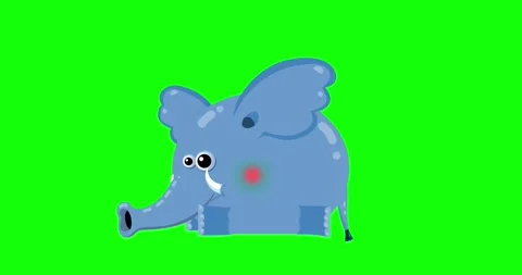 Cartoon blue elephant animation goes to ... | Stock Video | Pond5