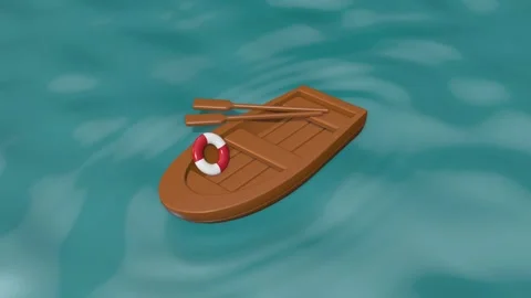 Cartoon Boat in a 3D animation | Stock Video | Pond5
