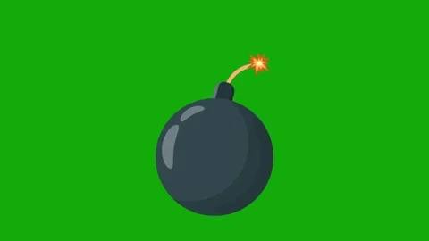 Cartoon bomb explosion animation on gree... | Stock Video | Pond5