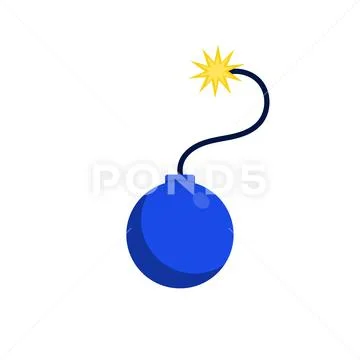 Cartoon bomb with fire vector illustration. ~ Clip Art #125625571