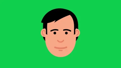 Cartoon boy with brown hair on green scr... | Stock Video | Pond5