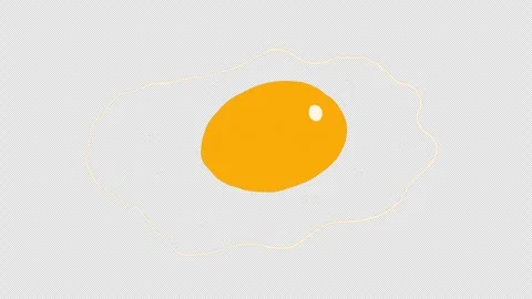 Cartoon broken egg on a black screen | Stock Video | Pond5
