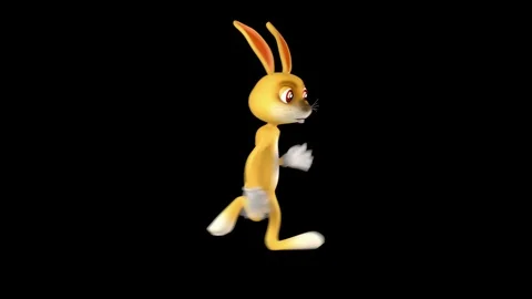 Cartoon Bunny Rabbit Run Cycle with Alph... | Stock Video | Pond5