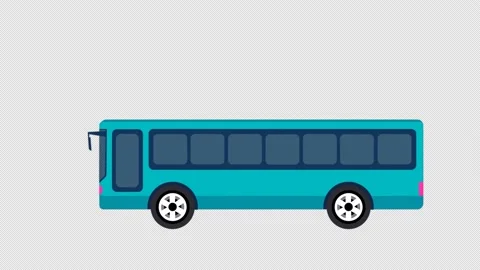 Cartoon Bus driving animation 4k on Alph... | Stock Video | Pond5