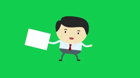 Cartoon Holding Sign Stock Videos – Royalty-Free HD & 4K Videos | Pond5